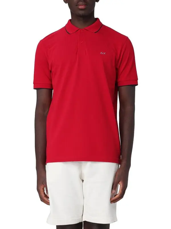 SUN 68 Cotton Polo Shirt - Red