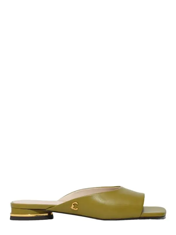 COCCINELLE Leather Mules With Square Toe - Grey