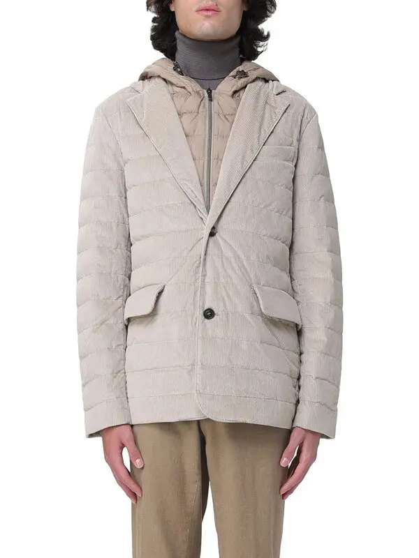 MASON'S Quilted Corduroy Jacket With Notched Lapel - Ice