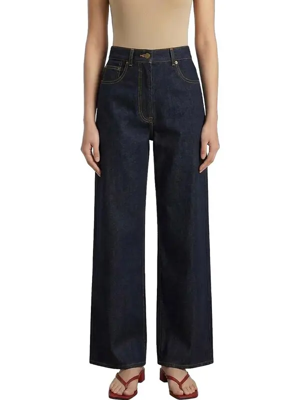 Thom Browne Cotton Denim Wide-leg Jeans - Blue