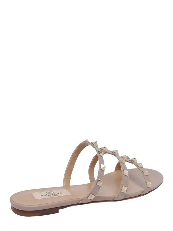 Valentino Garavani Rockstud Calfskin Slide Sandals - Azalea