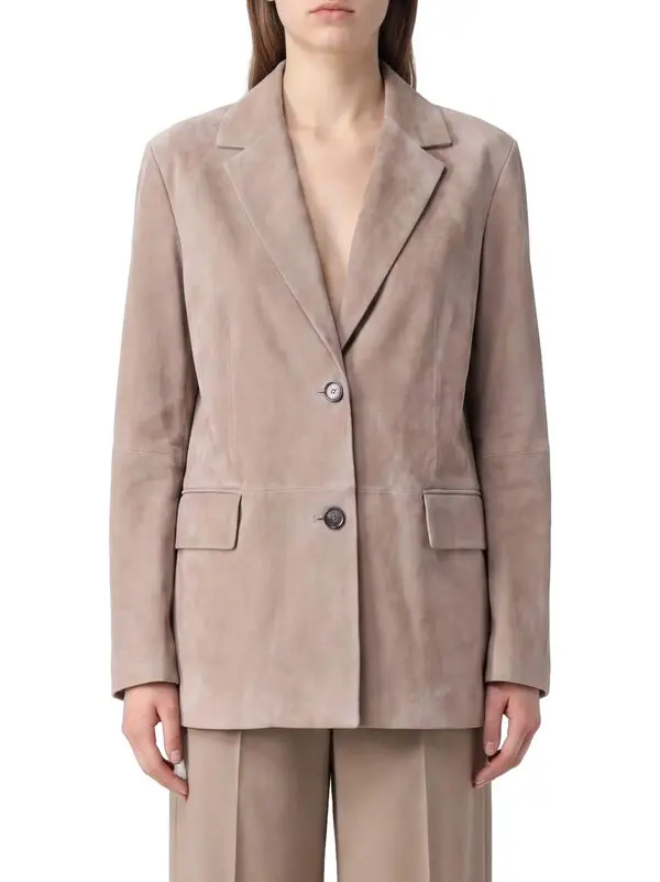 Max Mara Anfora Single-breasted Suede Blazer - Brown
