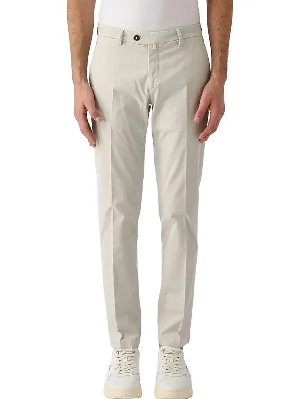 BRIGLIA 1949 Stretch Cotton Chino Trousers - Mastic