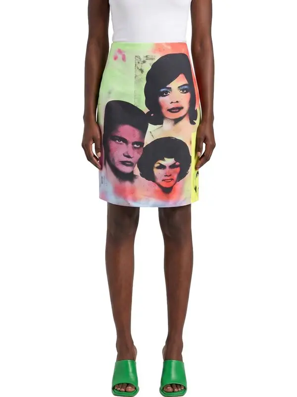 Versace Printed Silk Pencil Mini Skirt - Multicolor