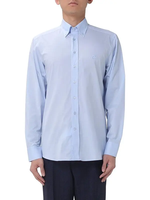 Etro Classic Stretch Cotton Shirt - Gnawed Blue