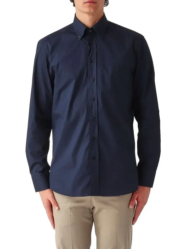 Etro Classic Stretch Cotton Shirt - Navy