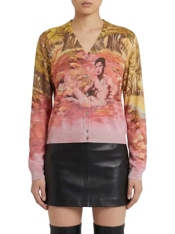 Versace Printed Silk Cardigan - Multicolor