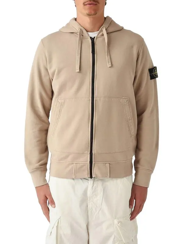 Stone Island Zip-up Hoodie - Beige