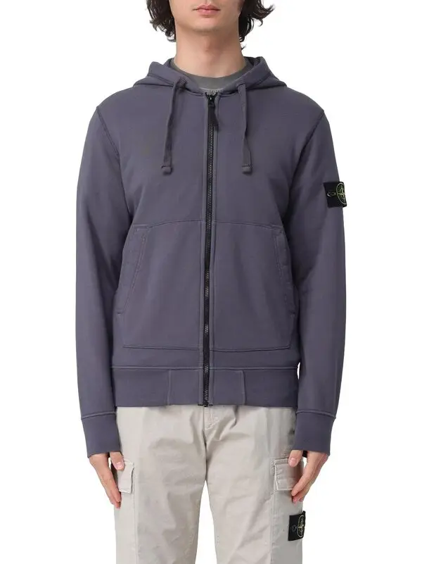 Stone Island Zip-up Hoodie - Blue