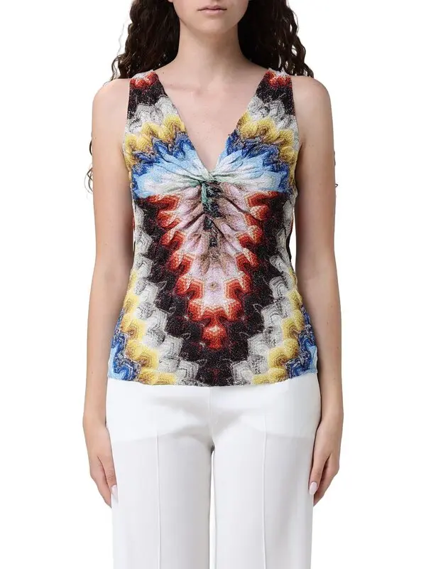 Missoni Sleeveless V-neck Zigzag Knit Top - Fa01