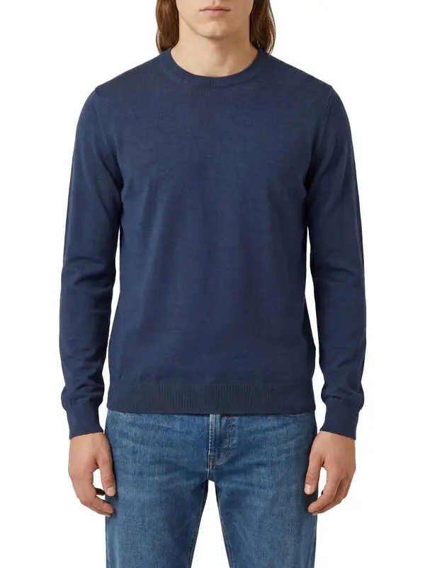 BALLANTYNE Crew Neck Silk & Cashmere Jumper - Blue