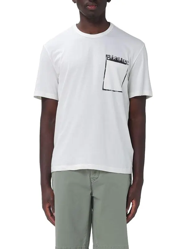 BLAUER. Printed Cotton T-shirt - Ice
