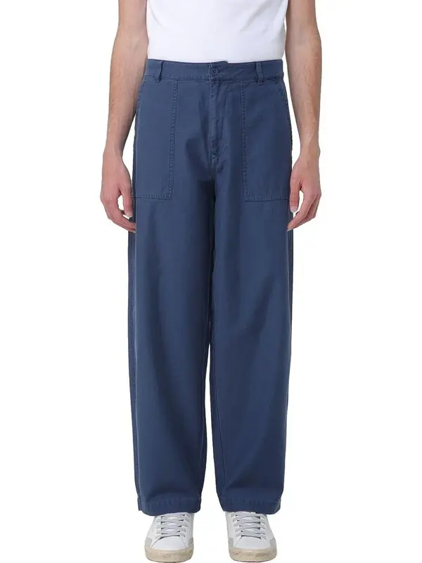 BLAUER. Wide-leg Cotton Trousers - Blue