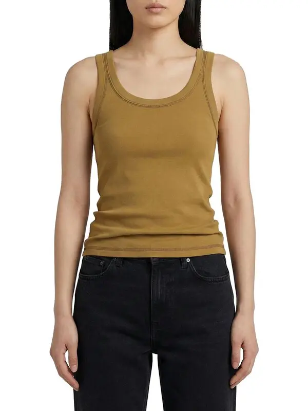 LEMAIRE Cotton Off-the-shoulder Top - Ocher