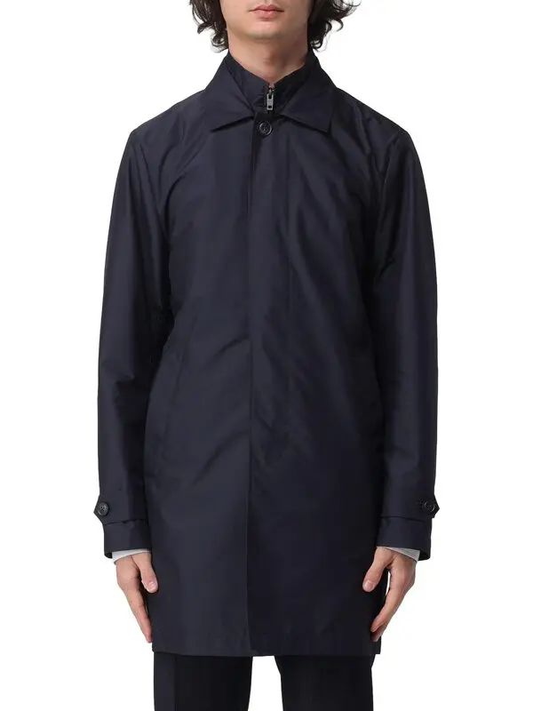 FAY Technical Poplin Coat - Blue