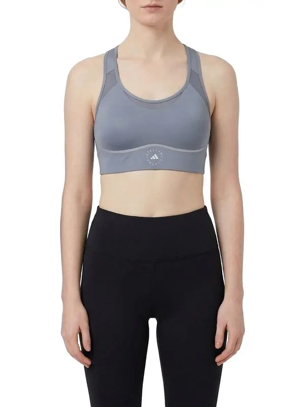 Adidas By Stella McCartney Cropped Technical Fabric Top - Grey