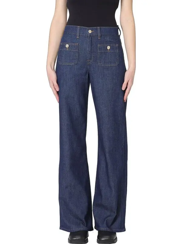 7 For All Mankind Wide Leg Stretch Jeans - Denim