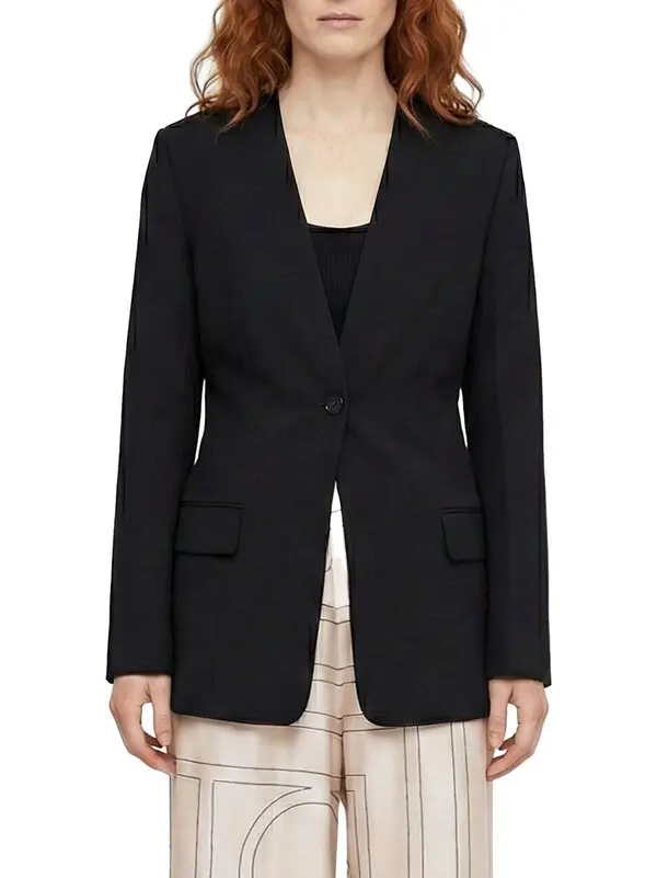 TOTEME Single-breasted Wool Blend Blazer - Black