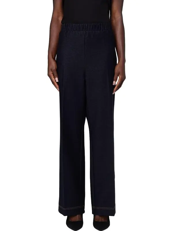 Max Mara Straight Cotton Trousers - Blue