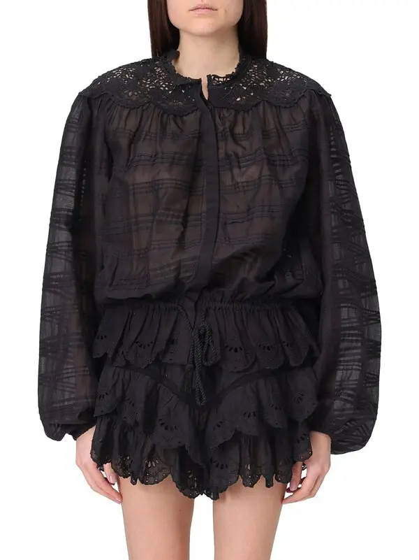 Isabel Marant Étoile Embroidered Collared Shirt - Black