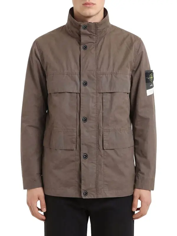 Stone Island Waxed Cotton Jacket - Brown