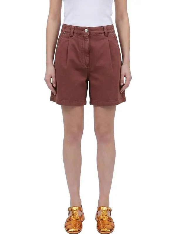 Brunello Cucinelli Cotton And Linen Blend Shorts - Red