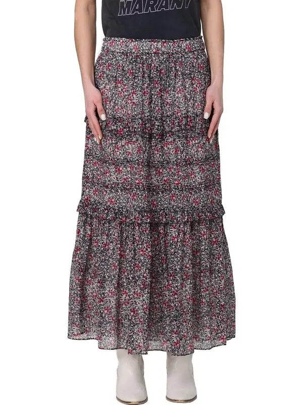 Isabel Marant Étoile Floral Cotton Midi Skirt - Red