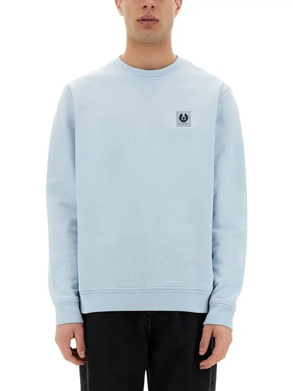 Belstaff Cotton Crew-neck Sweatshirt - Gnawed Blue