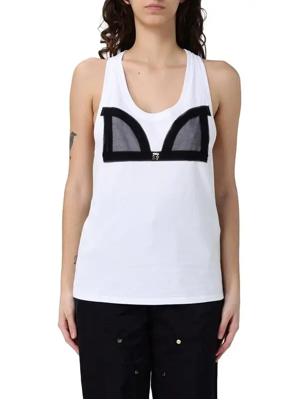 Elisabetta Franchi Cotton Tank Top - Black