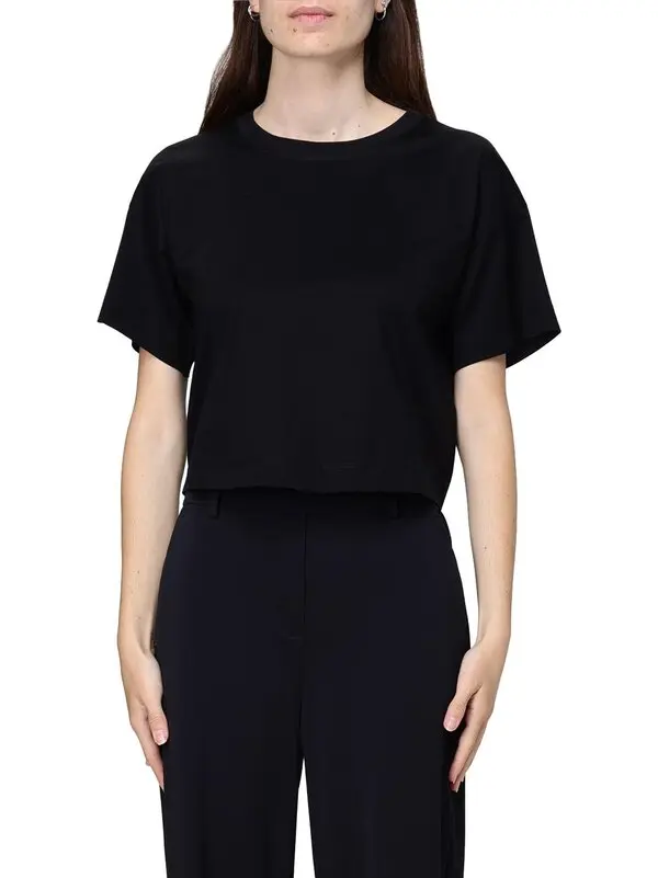 Max Mara Cotton Crop T-shirt - Black