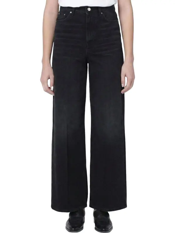 TOTEME Cotton Denim Wide-leg Jeans - Black