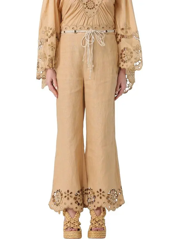 Zimmermann Tailored Wide Leg Trousers - Beige