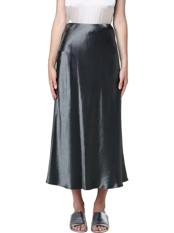 Max Mara Satin Midi Skirt - Grey