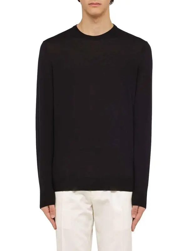 DRUMOHR Long-sleeved Crewneck Sweater - Blue