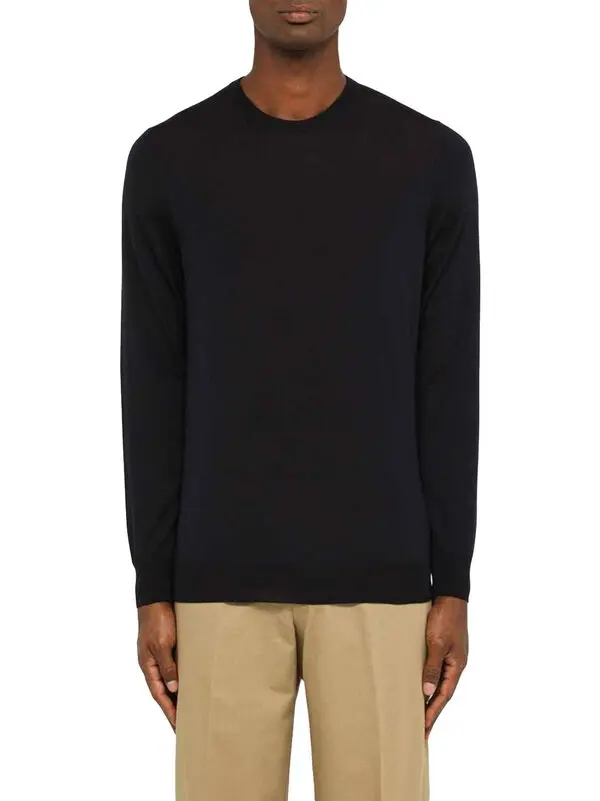 DRUMOHR Long-sleeved Crewneck Sweater - Blue
