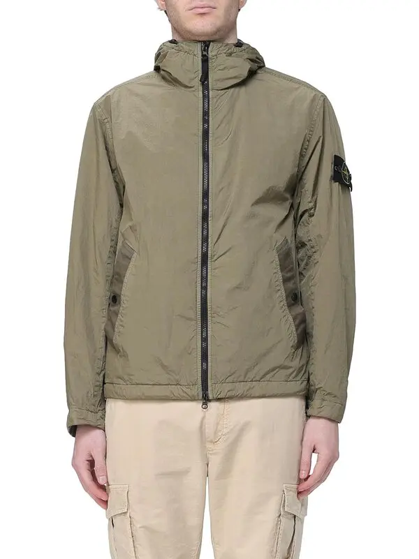 Stone Island Crinkle Reps Ny Recycled Nylon Hooded Jacket - Green