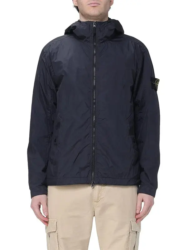 Stone Island Crinkle Reps Ny Recycled Nylon Hooded Jacket - Navy