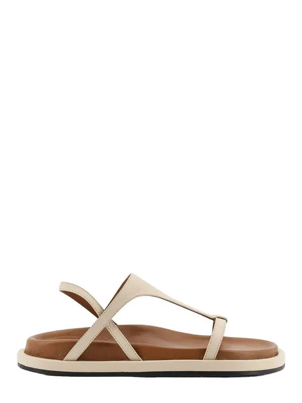 ATP ATELIER Low Slingback Grained Leather Sandals - Brown