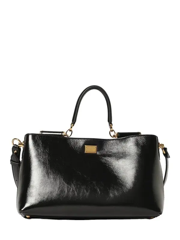 Dolce & Gabbana Leather Top Handle Bag - Black
