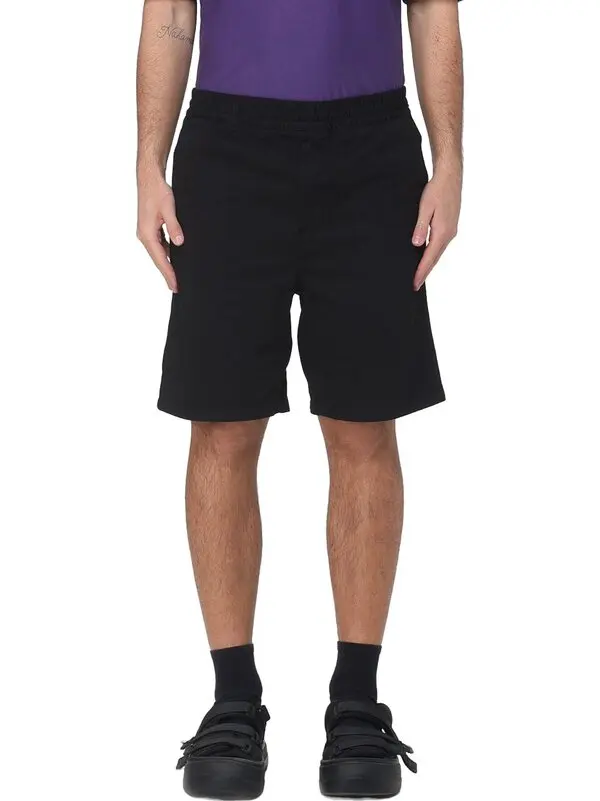Carhartt Work In Progress Cotton Jogging Shorts With Elasticated Waist - Black