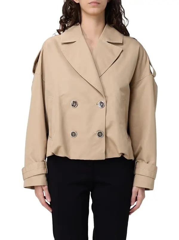 Pinko Short Double-breasted Trench Coat - Beige