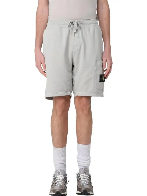 Stone Island Logo Badge Cargo Shorts - Pearl