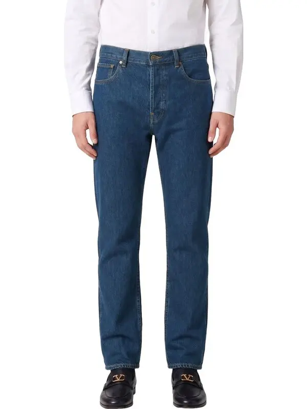 Valentino Garavani Straight Fit Cotton Denim Jeans - Blue