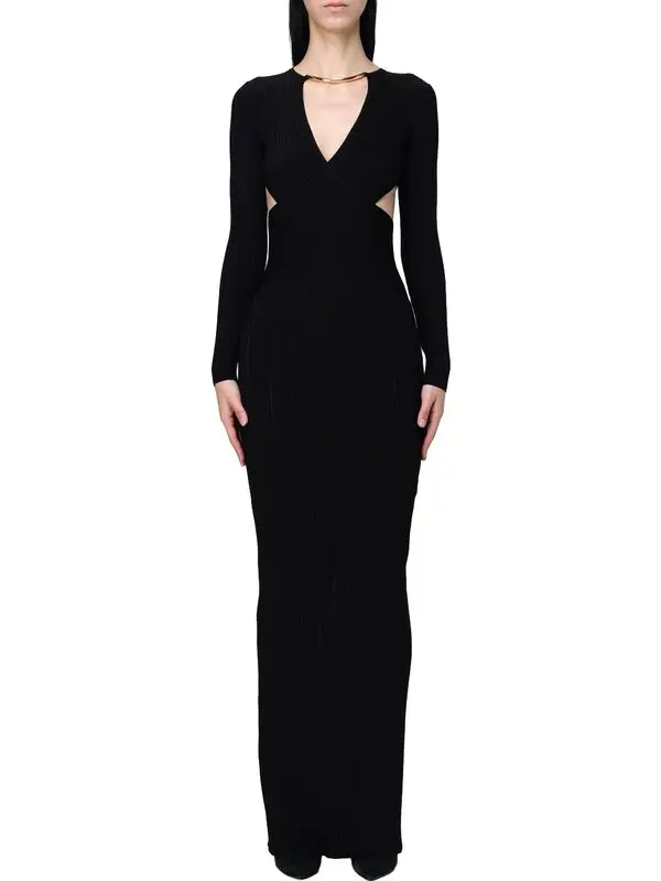 Elisabetta Franchi Viscose Knit Maxi Dress - Black
