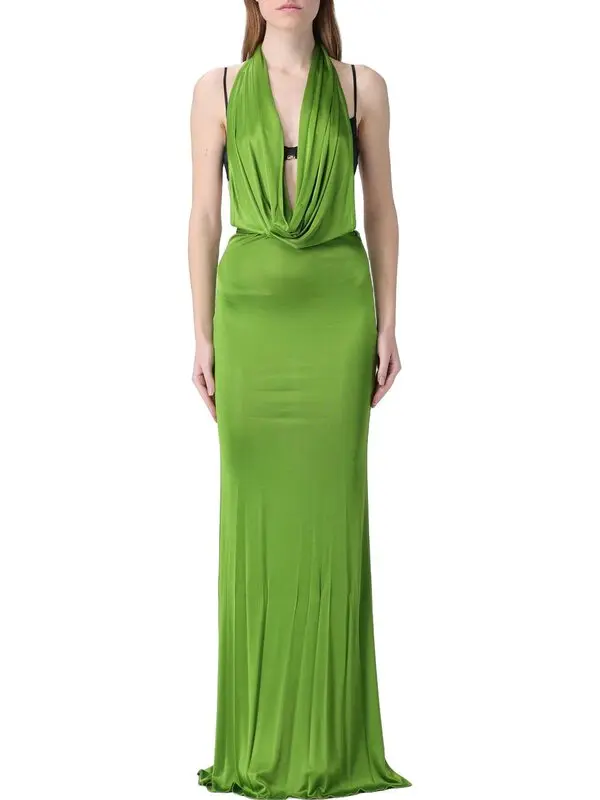 Elisabetta Franchi Long Jersey Dress With Cutout Details - Black