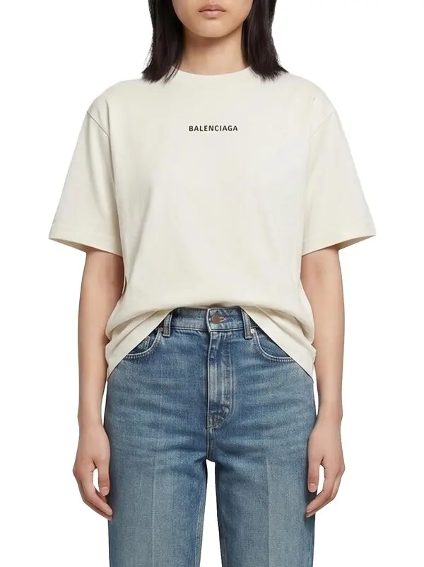 Balenciaga Logo T-shirt - White 1