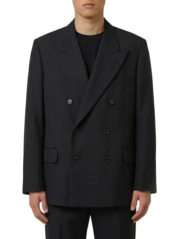 Dries Van Noten Wool And Mohair Double-breasted Blazer - Black