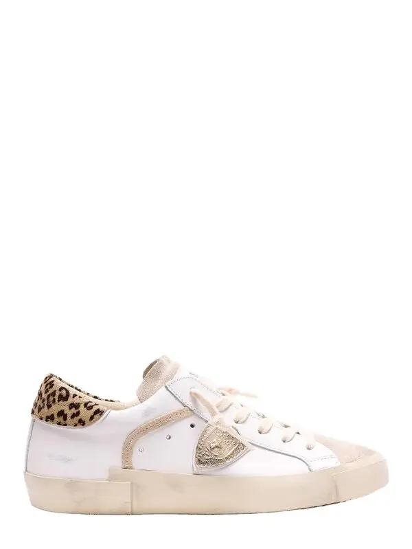 Philippe Model Sneakers In Leather, Suede, And Pony Skin - White