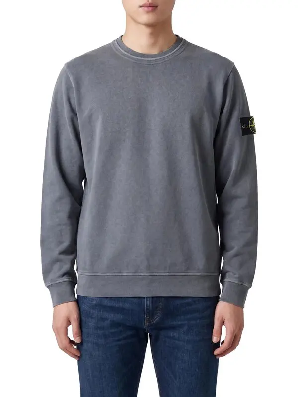 Stone Island Cotton Crew Neck Sweatshirt With Logo Patch - Blue 1