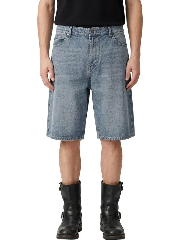 DAILY PAPER Cotton Denim Shorts - Blue
